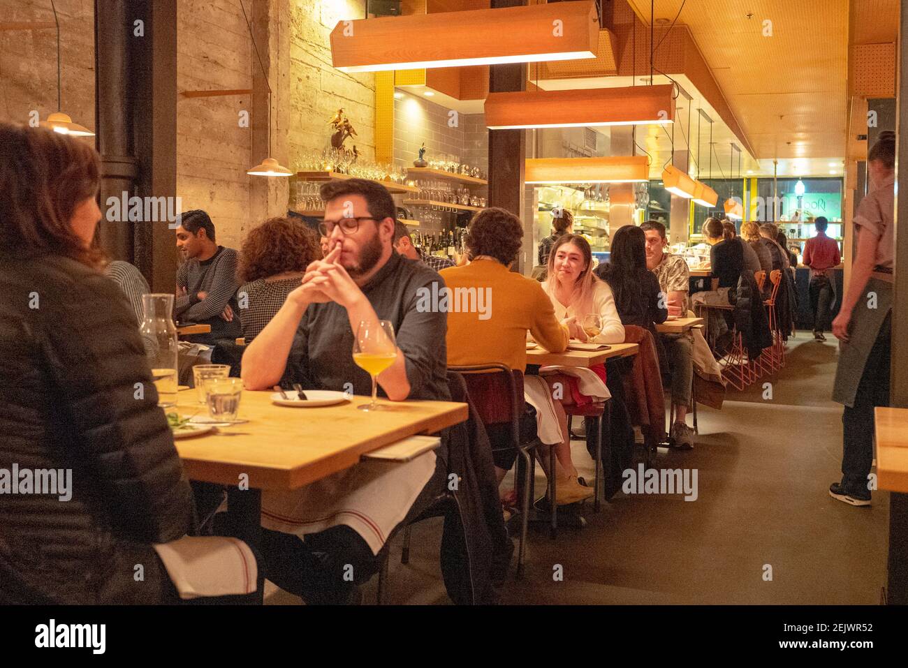 Diners eat at State Bird Provisions restaurant in the Fillmore District ...