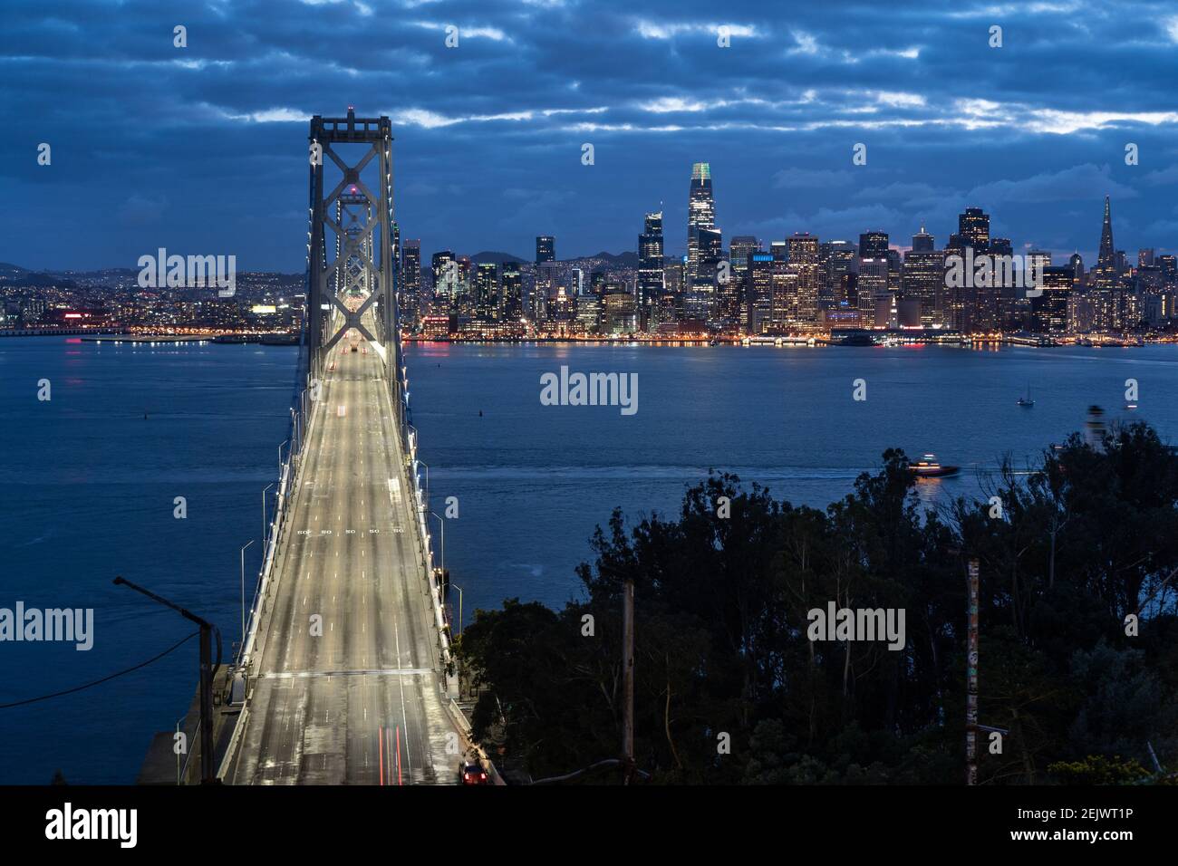 The San Francisco-Oakland Bay Bridge traffic is markedly lighter than ...