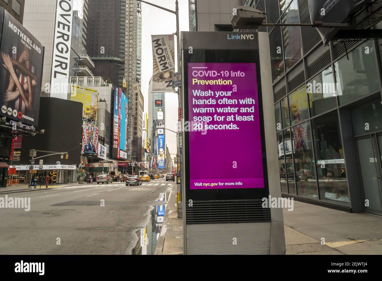 COVID-19 tips and factoids advertising on LinkNYC kiosks in Times ...
