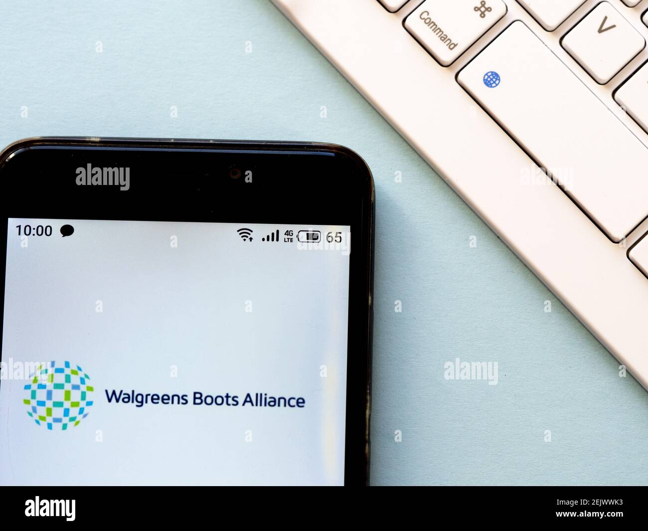 In this photo illustration a Walgreens Boots Alliance logo seen ...