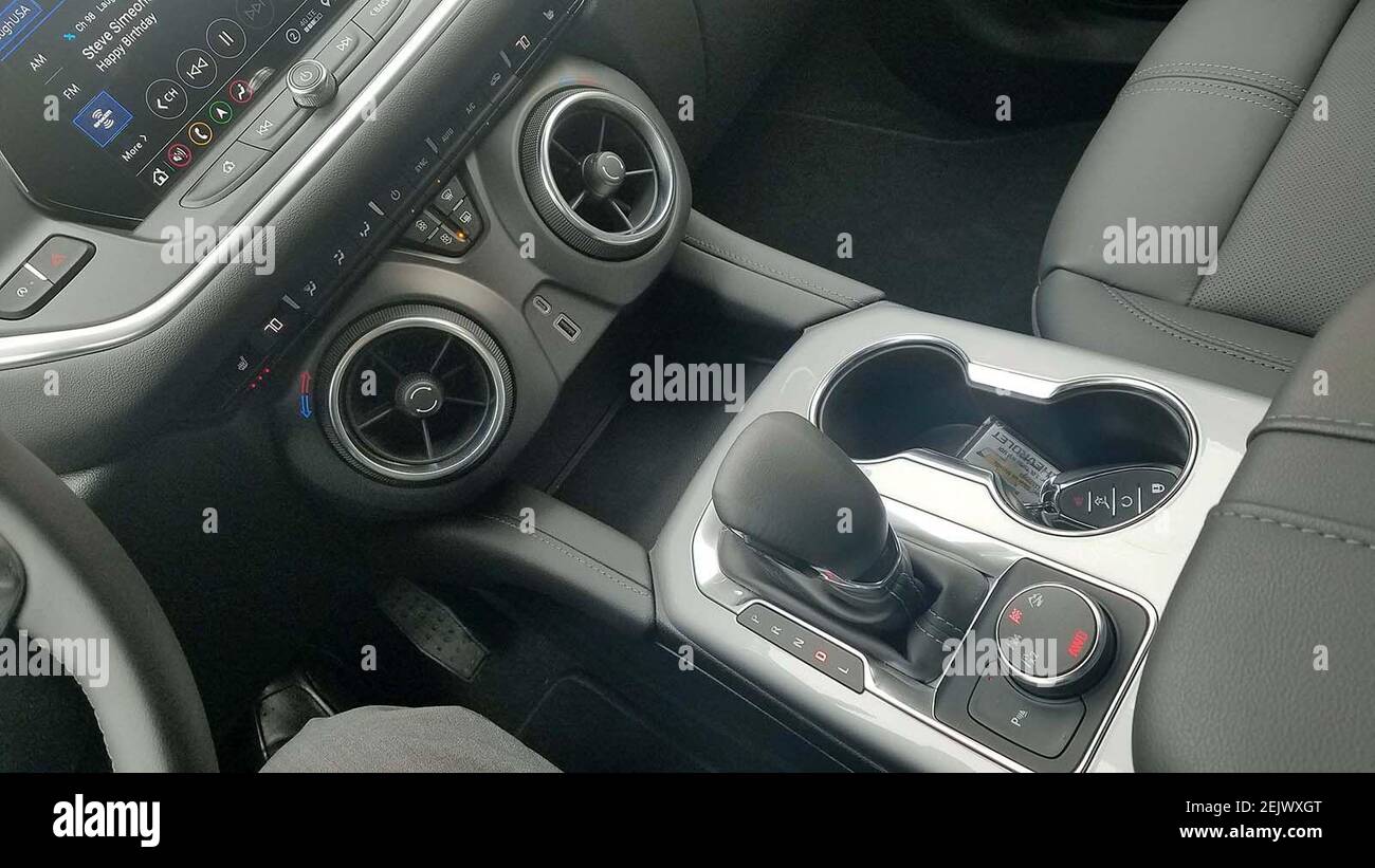 The console of the 2020 Chevy Blazer is spacious with nice touches like ...