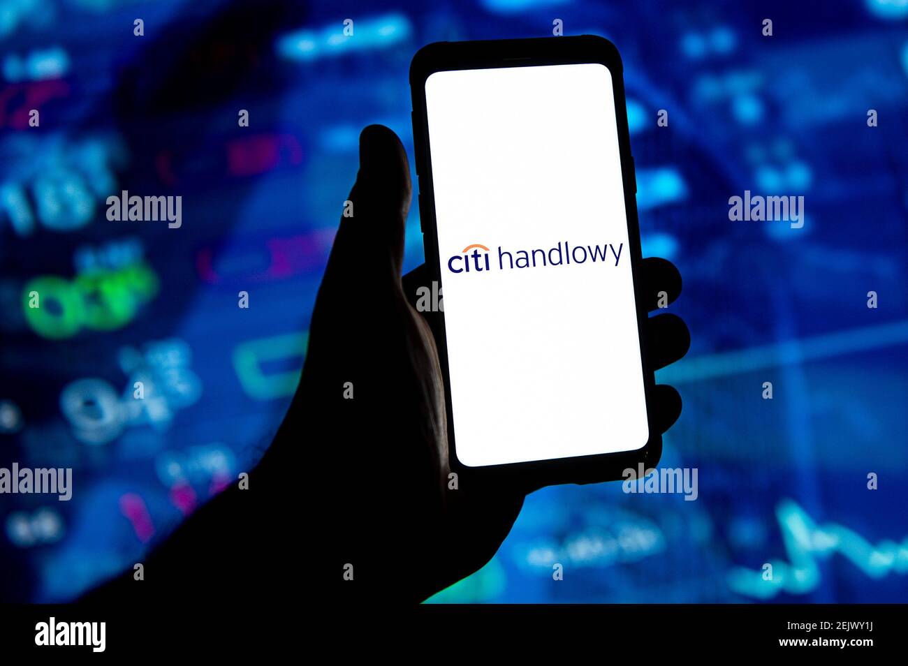In this photo illustration a Citi Handlowy Bank logo seen displayed on ...