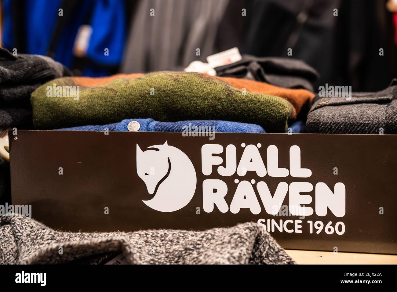 Fjallraven stall seen in a Macy's department store in New York City ...