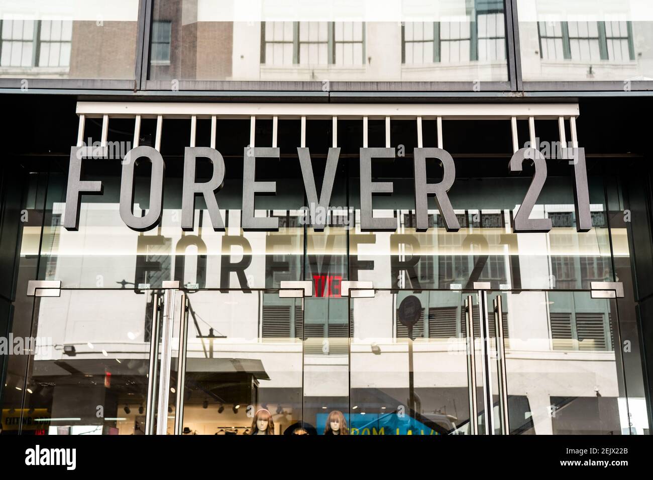 Forever 21 store logo seen in New York City. (Photo by Alex Tai / SOPA ...