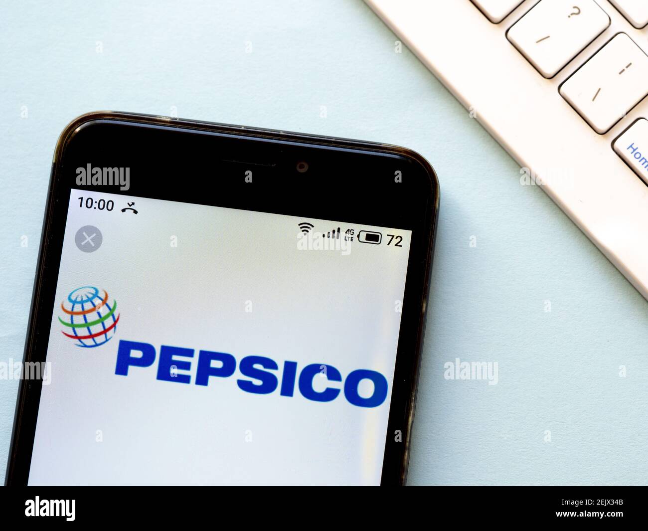In this photo illustration PepsiCo Food company logo seen displayed on ...