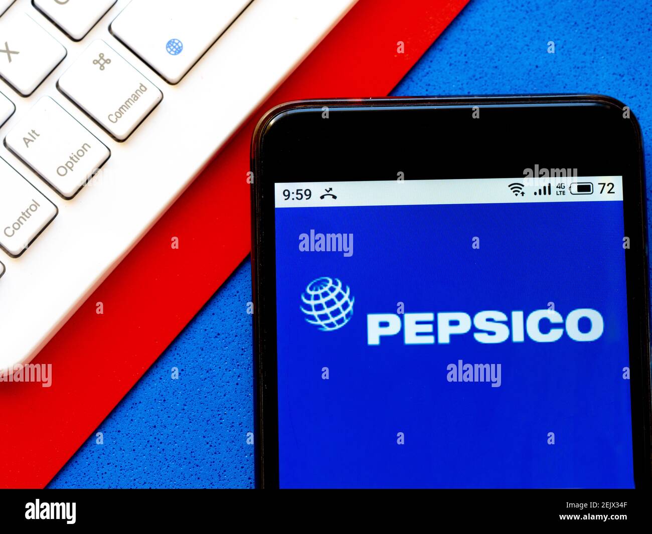 In this photo illustration PepsiCo Food company logo seen displayed on ...
