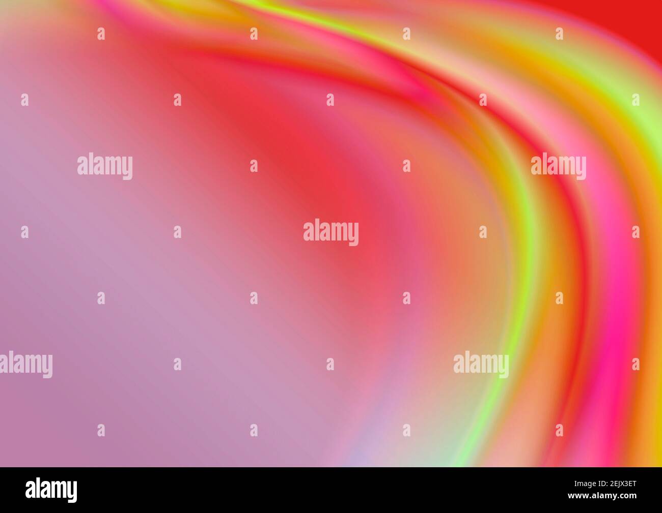 Abstract delicate curved red and pink, yellow voluminous satin rays ...