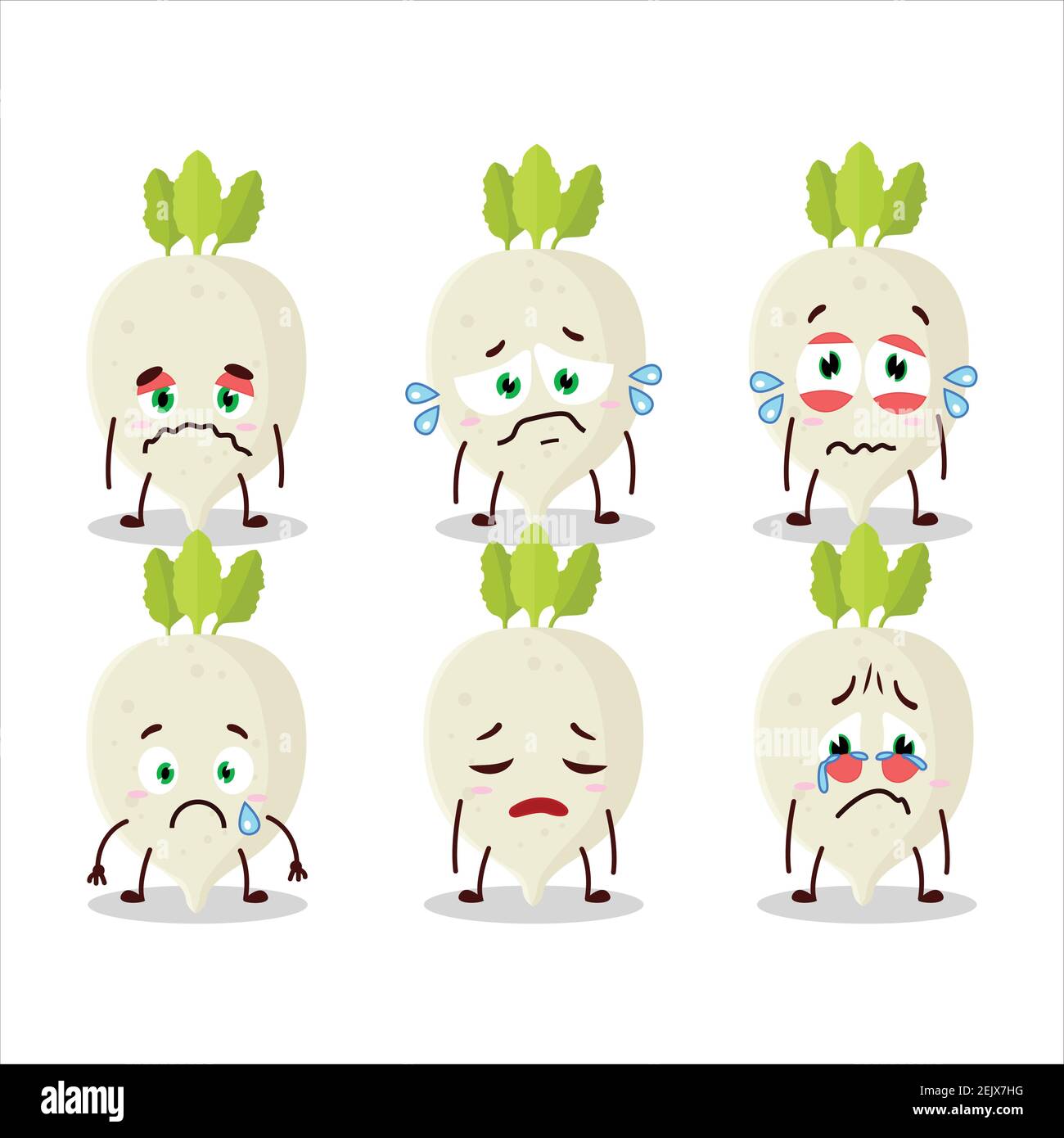 May turnip cartoon character with sad expression. Vector illustration ...