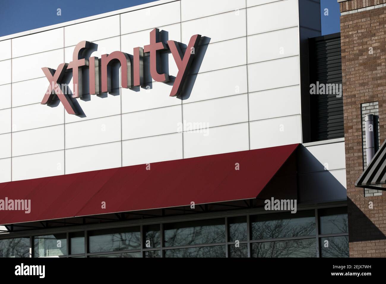 A logo sign outside of a xfinity retail store location in North Wales ...