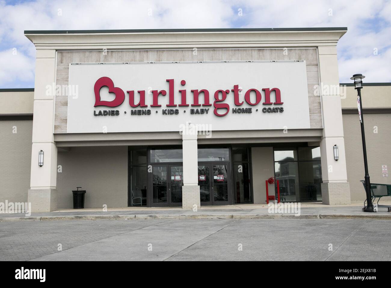 A logo sign outside of a Burlington retail store location in East ...
