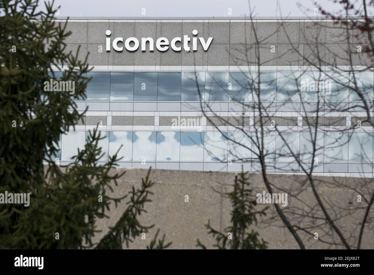 A logo sign outside of the headquarters of iconectiv in Bridgewater ...