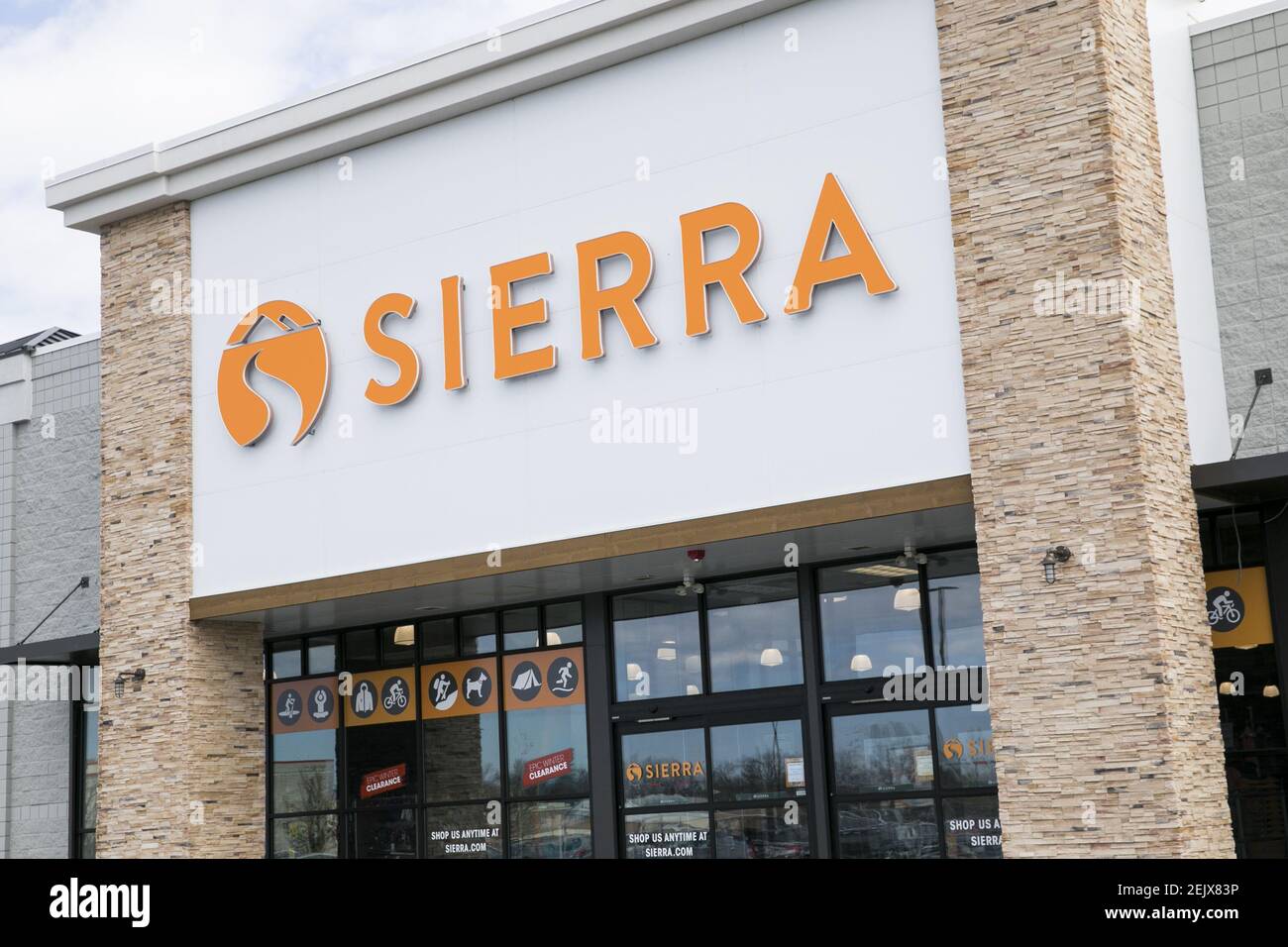 A logo sign outside of a Sierra retail store location in East Hanover ...