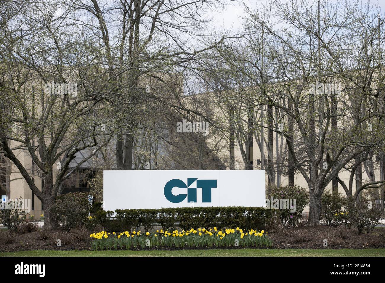 A logo sign outside of a facility occupied by CIT Group in Livingston ...