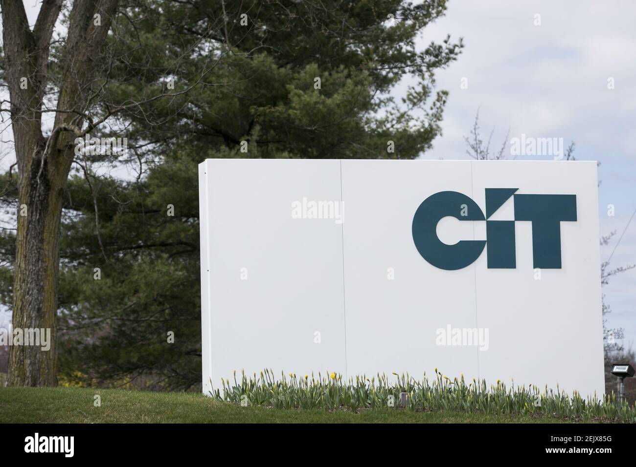 A logo sign outside of a facility occupied by CIT Group in Livingston ...