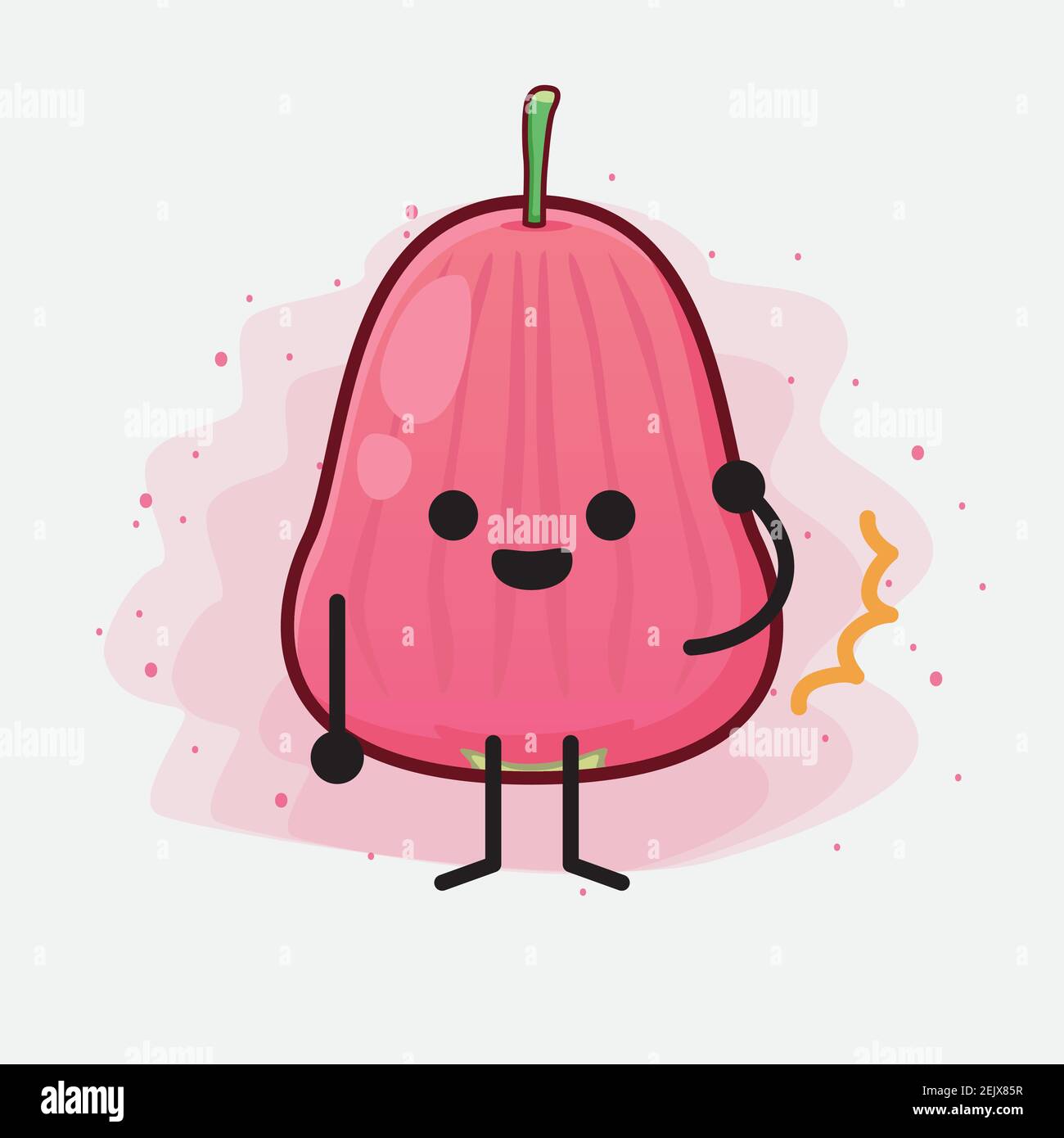 Vector Illustration of Java Apple Fruit Character with cute face ...
