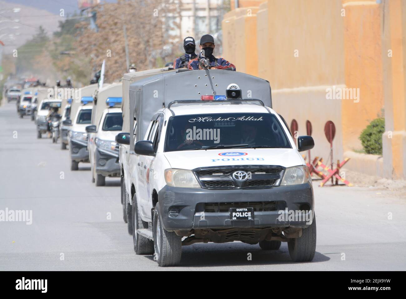Security personnel patrolling in the city to implement partial lock ...