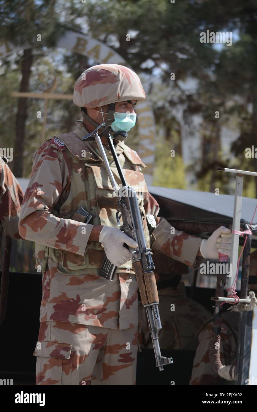 Security personnel patrolling in the city to implement partial lock ...