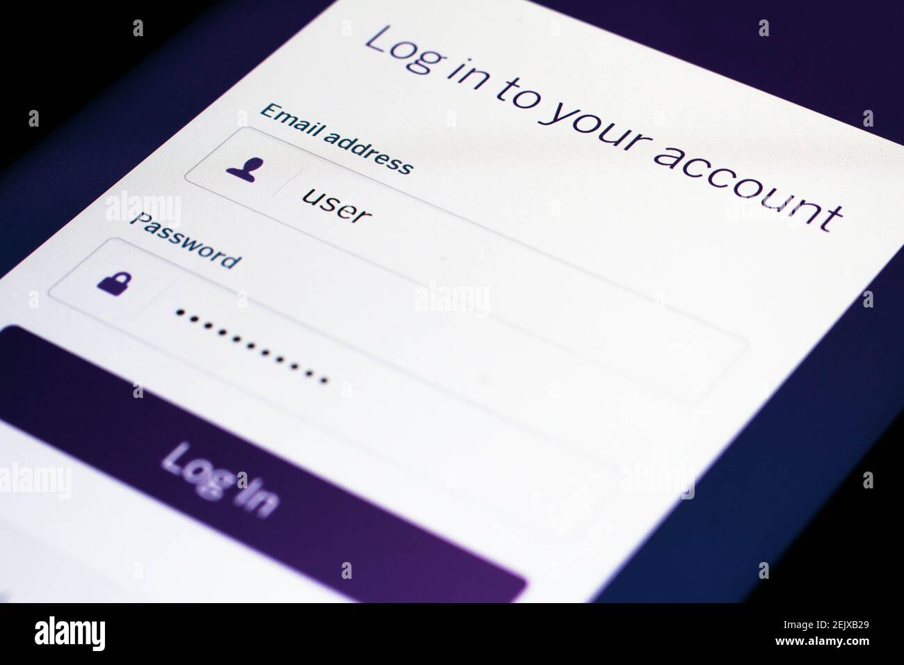 In this photo illustration the login screen displayed on a smartphone ...