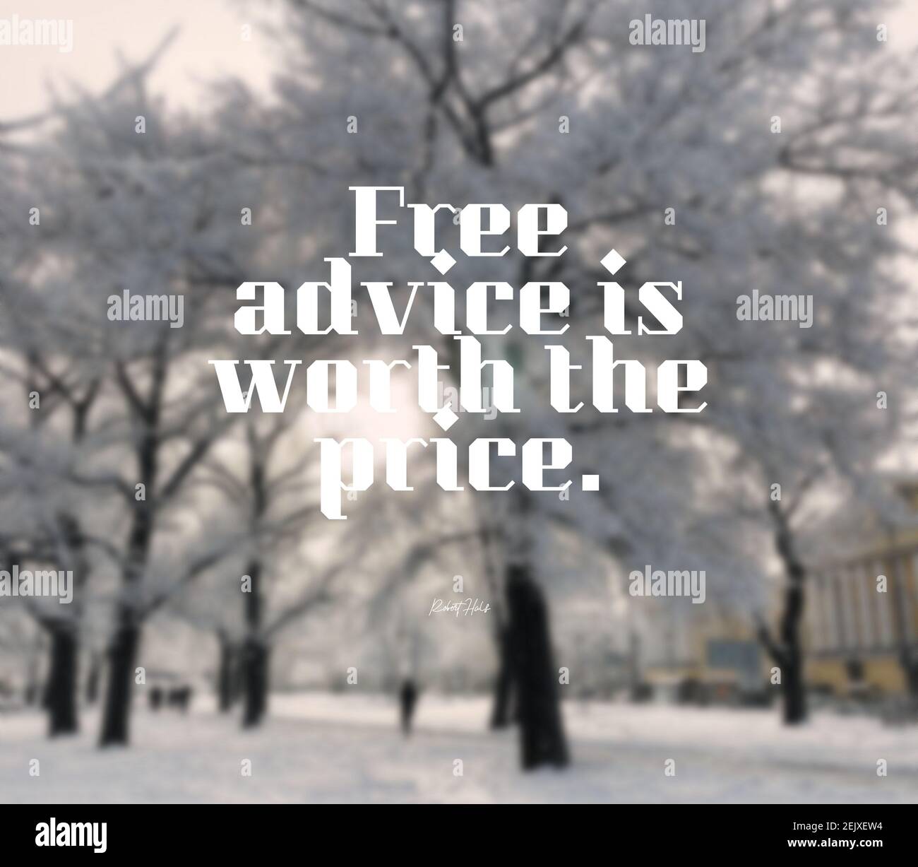 Quote,inspirational text. Free advice is worth the price Stock Photo ...