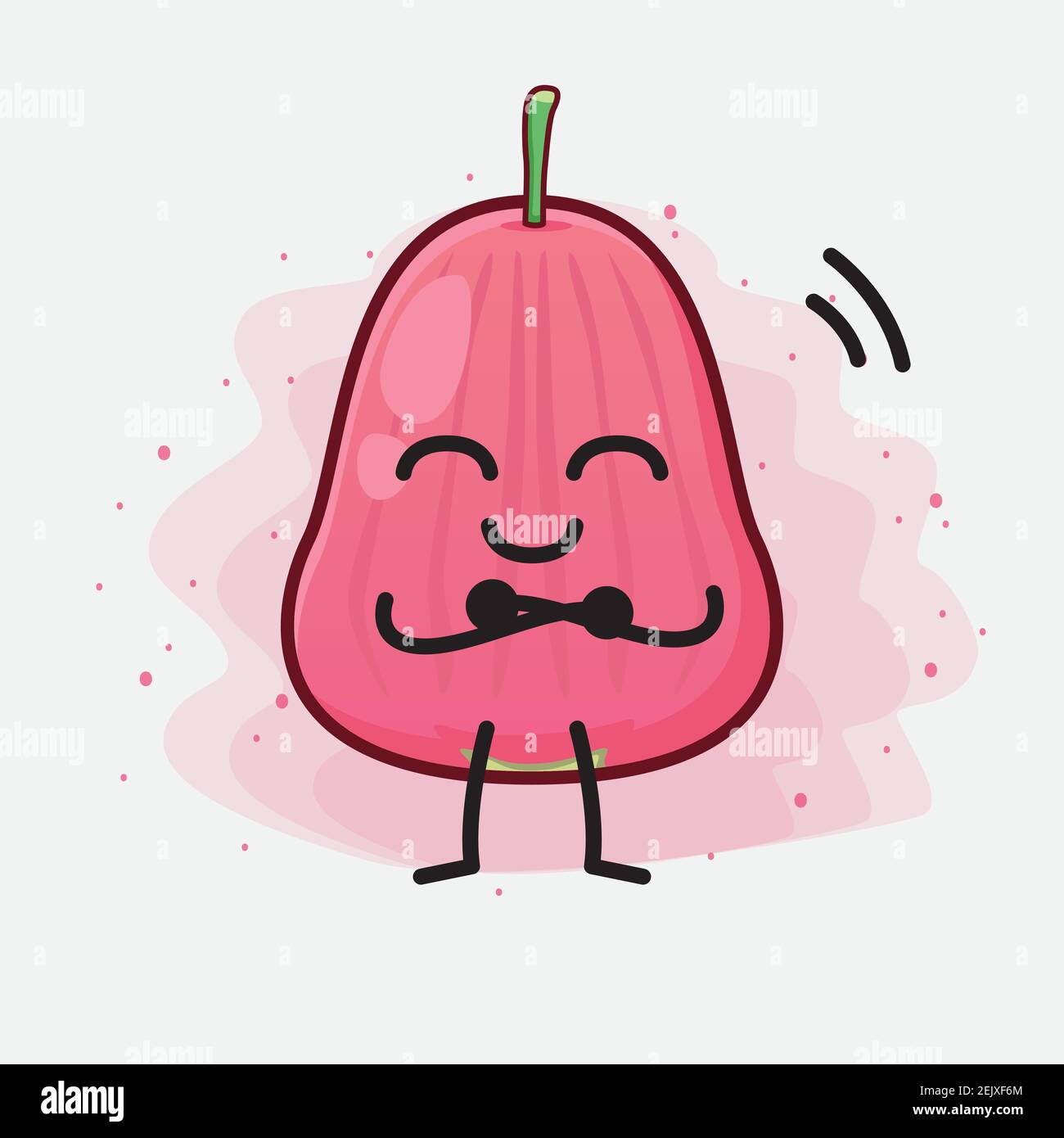 Vector Illustration of Java Apple Fruit Character with cute face ...