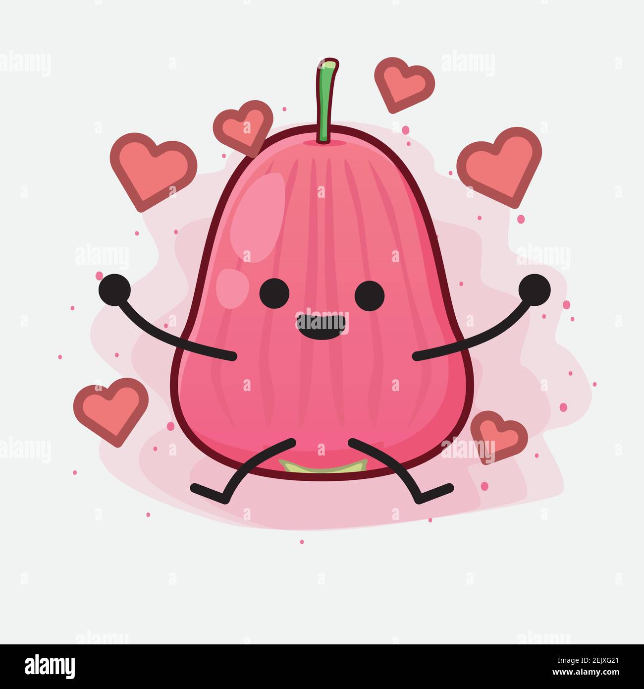 Vector Illustration of Java Apple Fruit Character with cute face ...