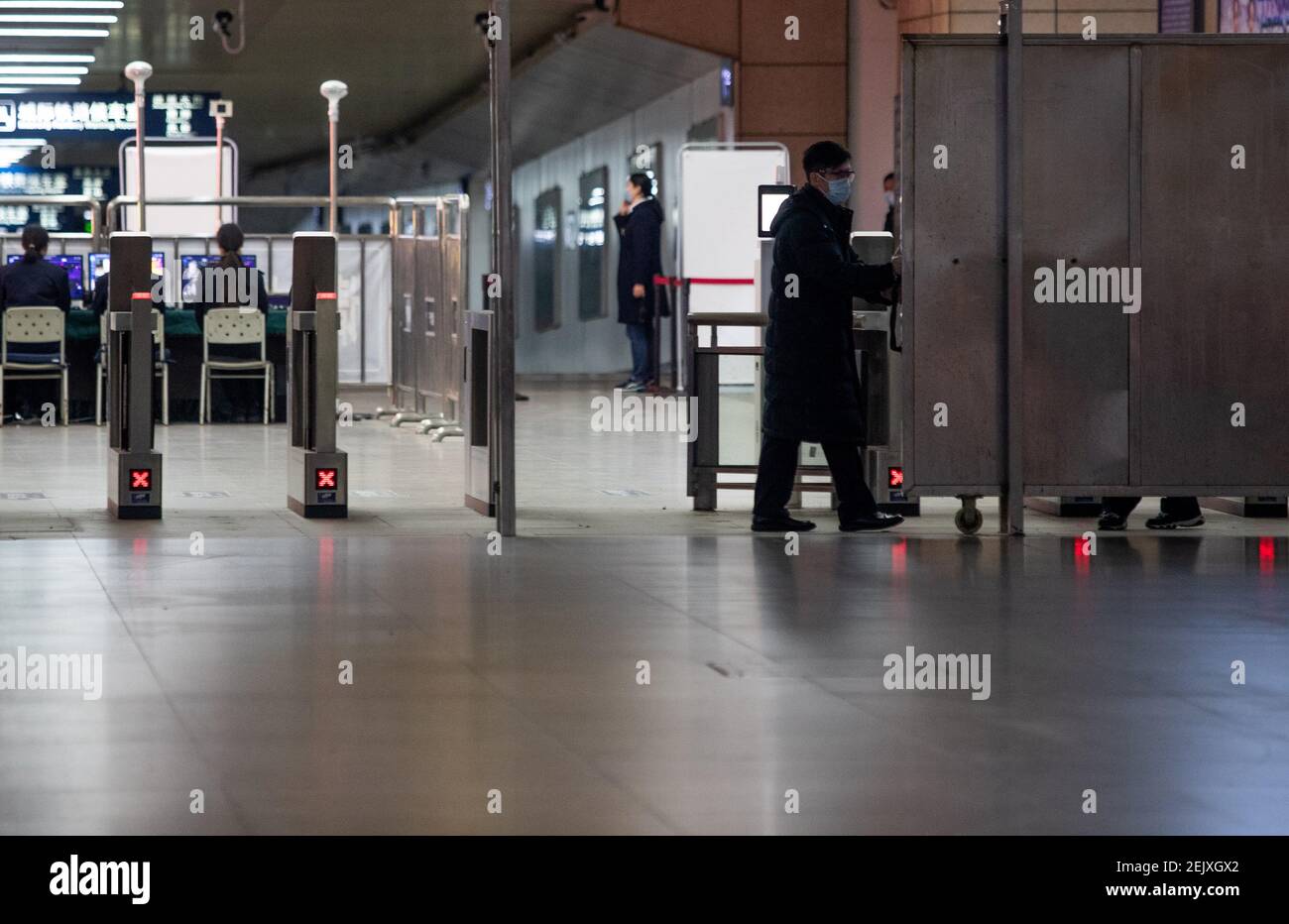 WUHAN, CHINA - MARCH 28, 2020 - Wuchang railway station is the first ...