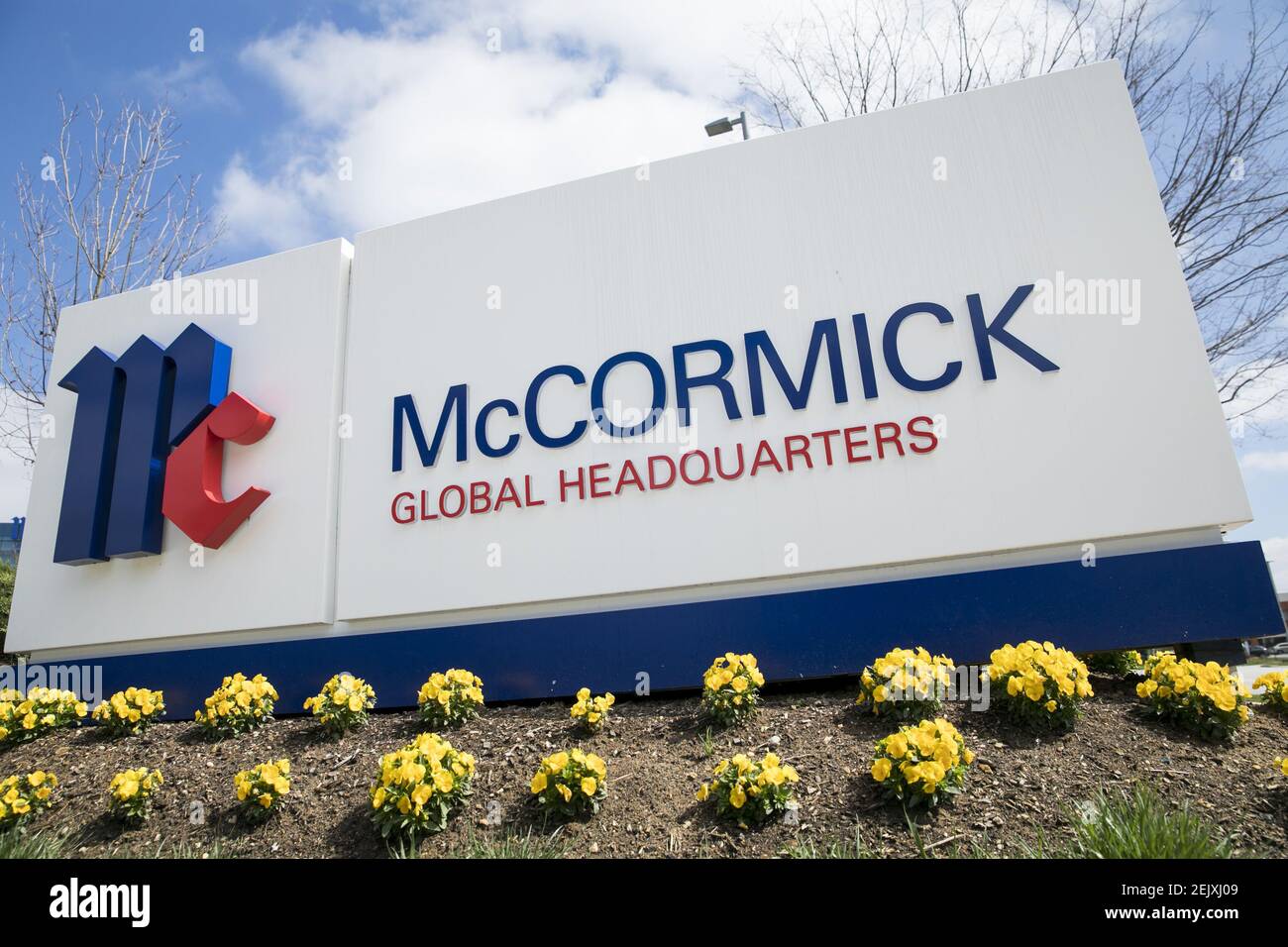 A logo sign outside of the headquarters of McCormick & Company in Hunt ...