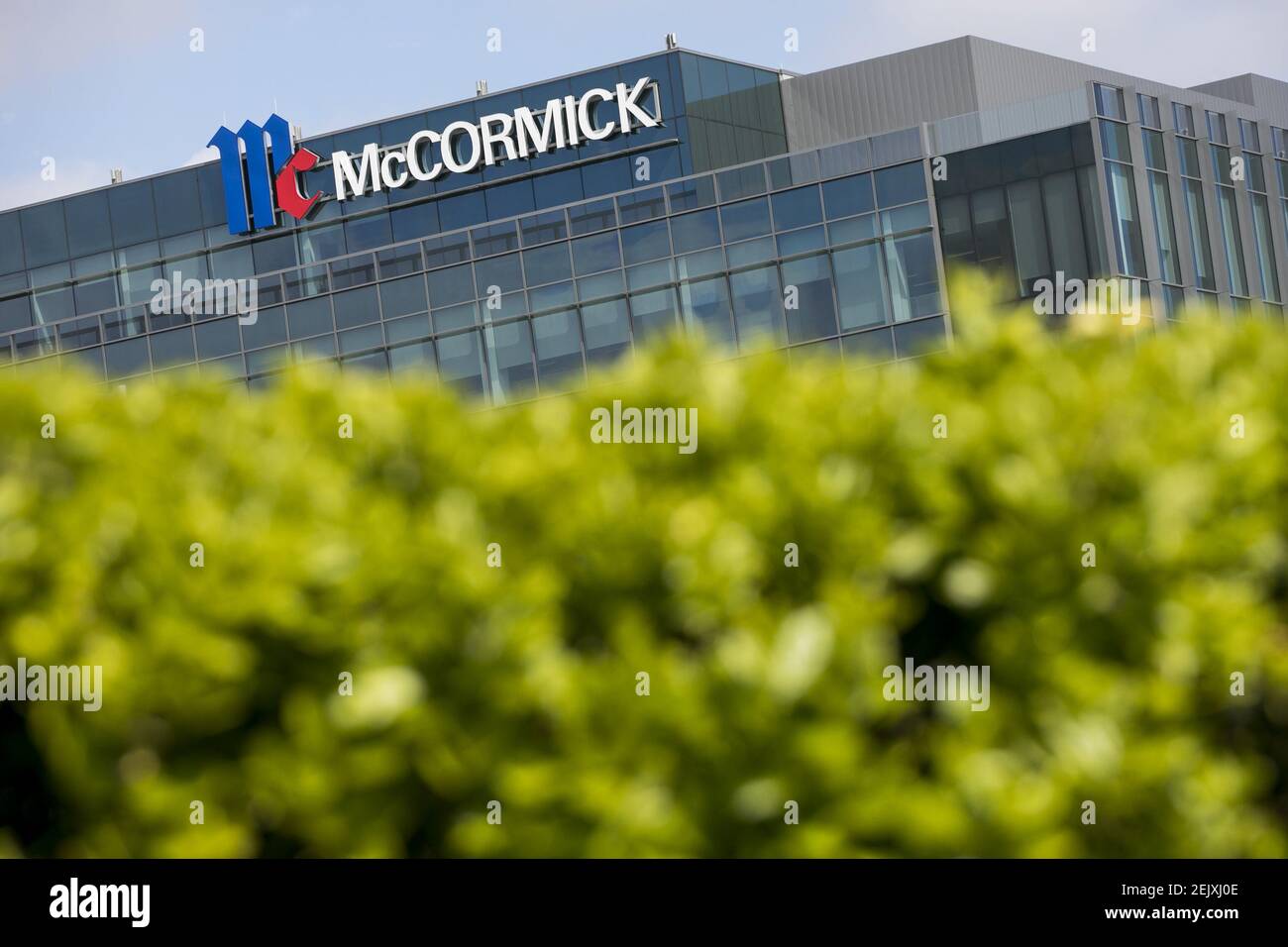 A logo sign outside of the headquarters of McCormick & Company in Hunt ...