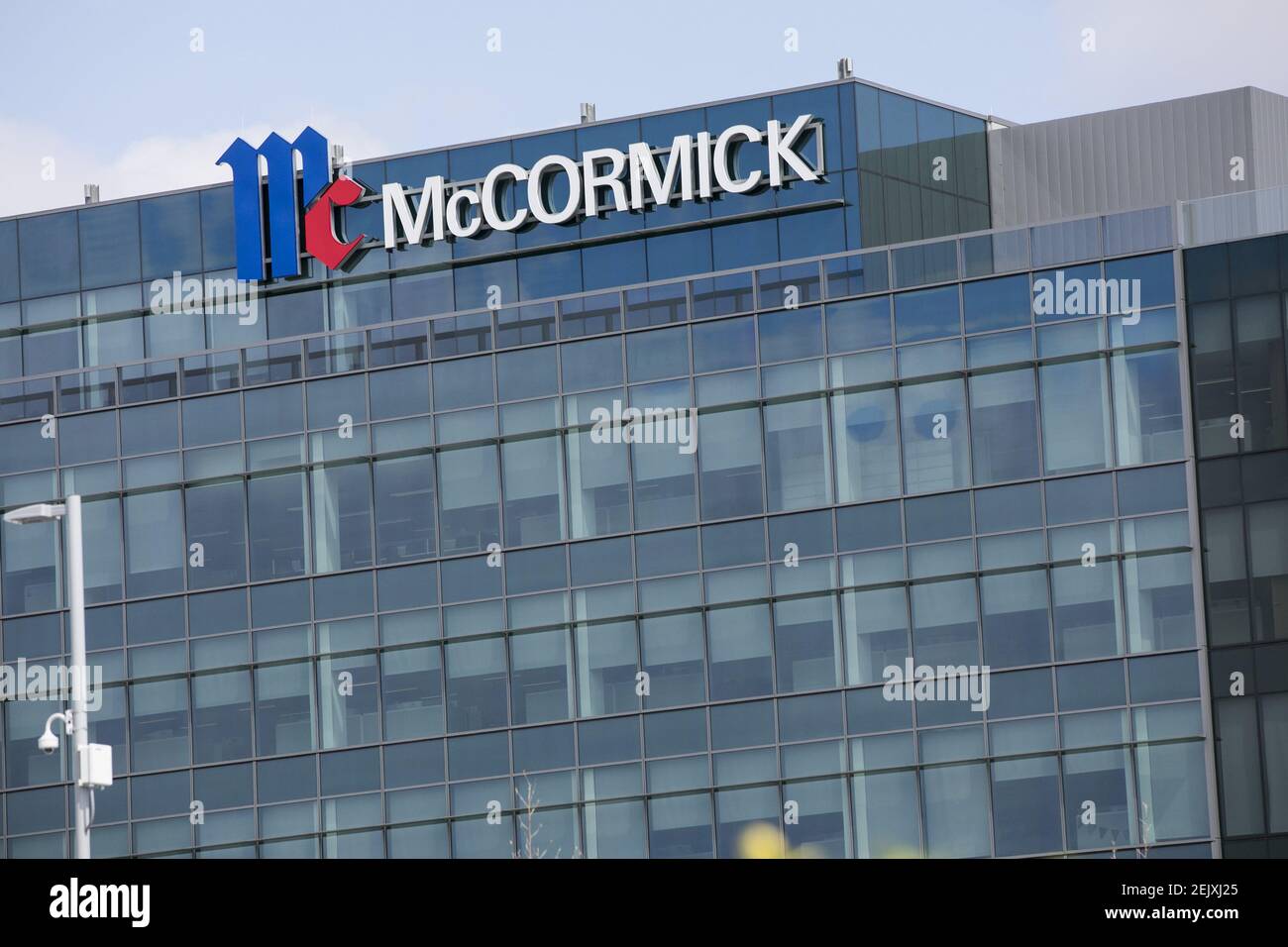 A logo sign outside of the headquarters of McCormick & Company in Hunt ...