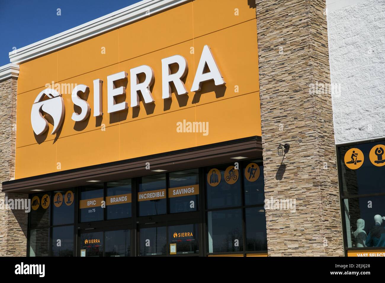 A logo sign outside of a Sierra retail store location in Frederick ...