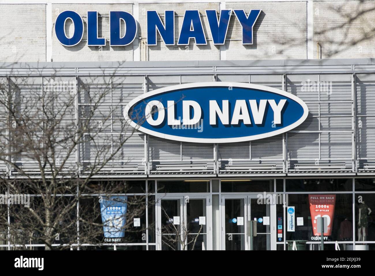 A logo sign outside of a Old Navy retail store location in Lutherville ...