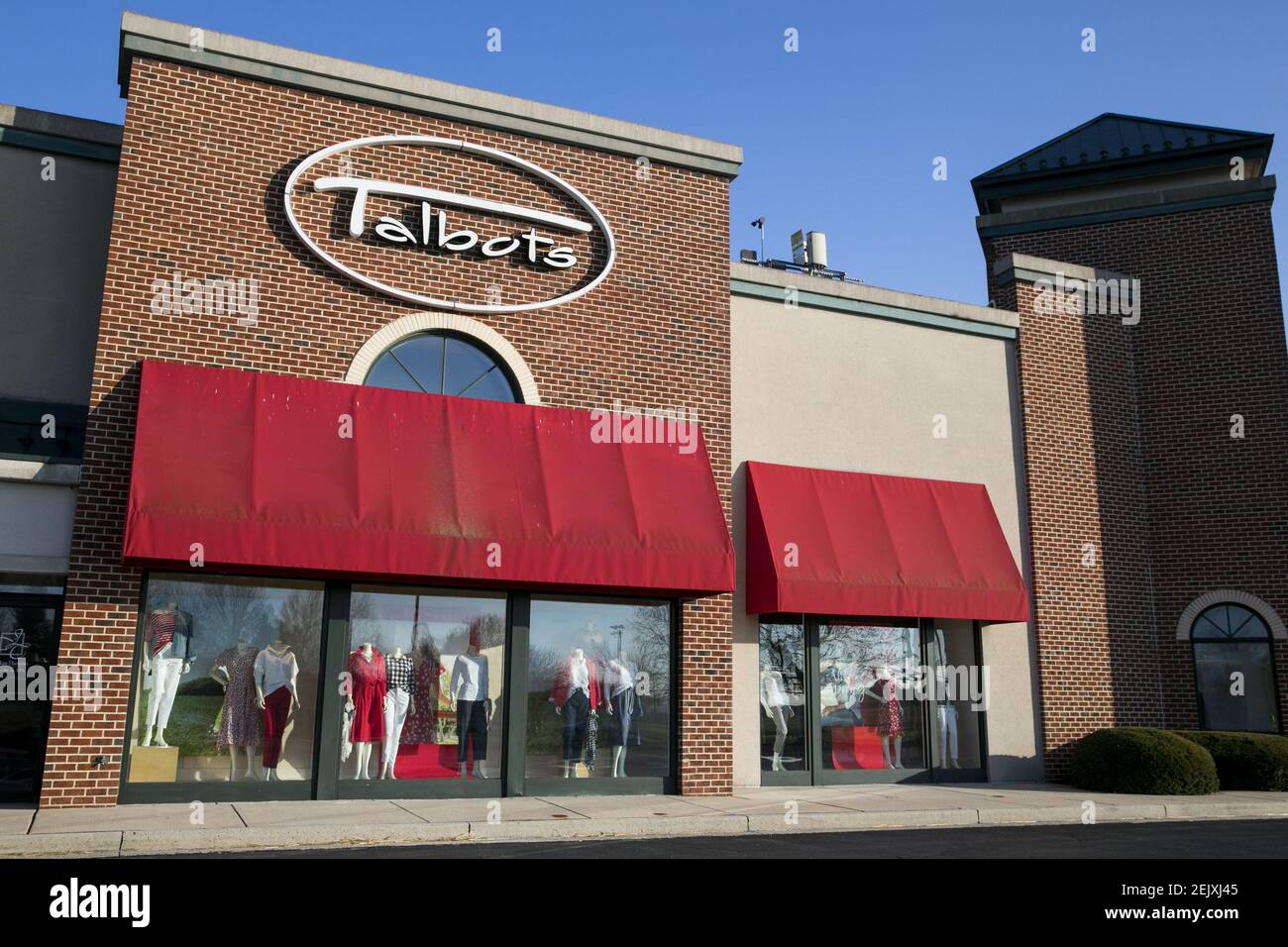 A logo sign outside of a Talbots retail store location in Bel Air ...