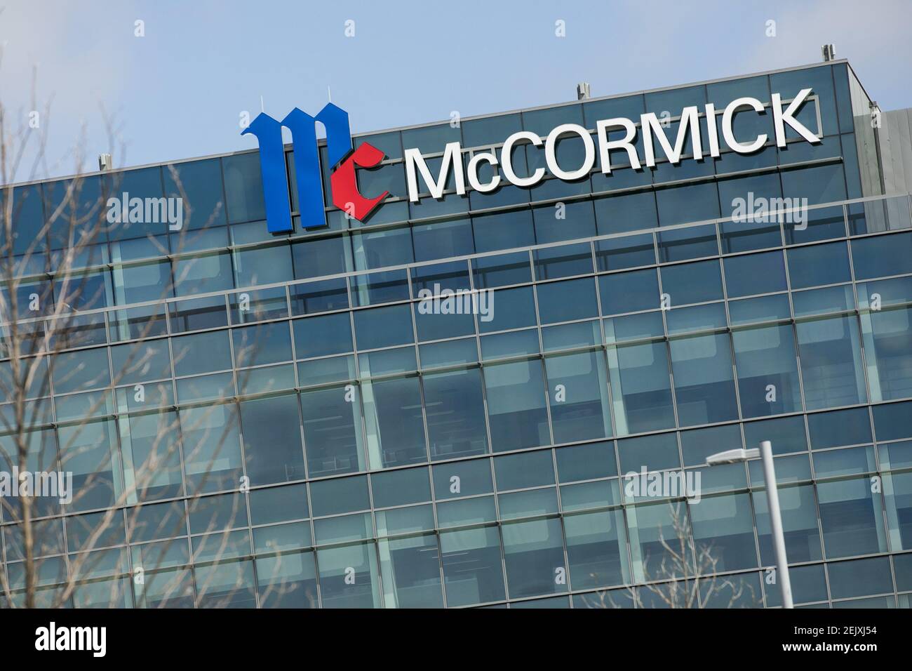 A logo sign outside of the headquarters of McCormick & Company in Hunt ...