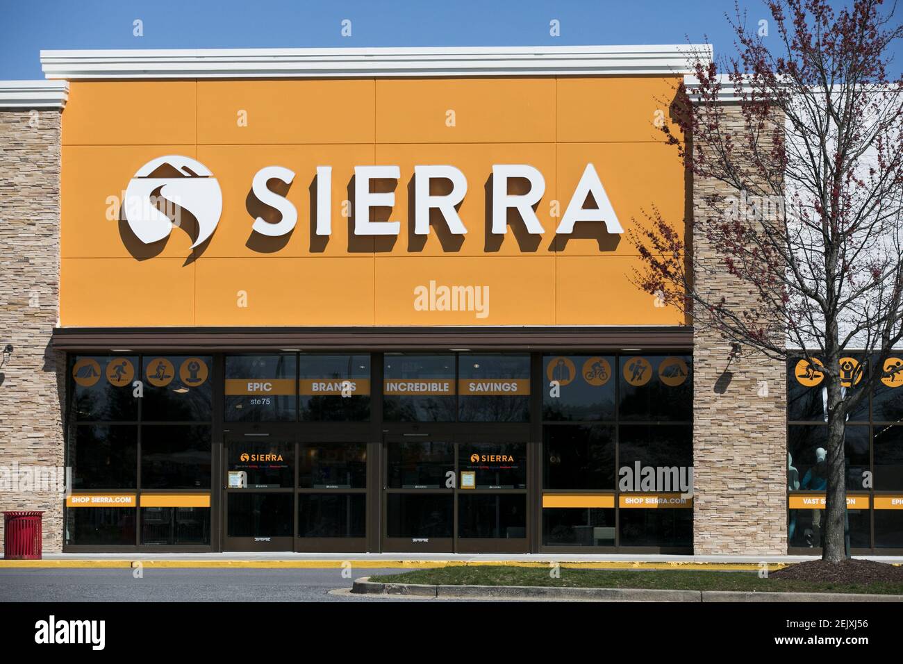 A logo sign outside of a Sierra retail store location in Frederick ...