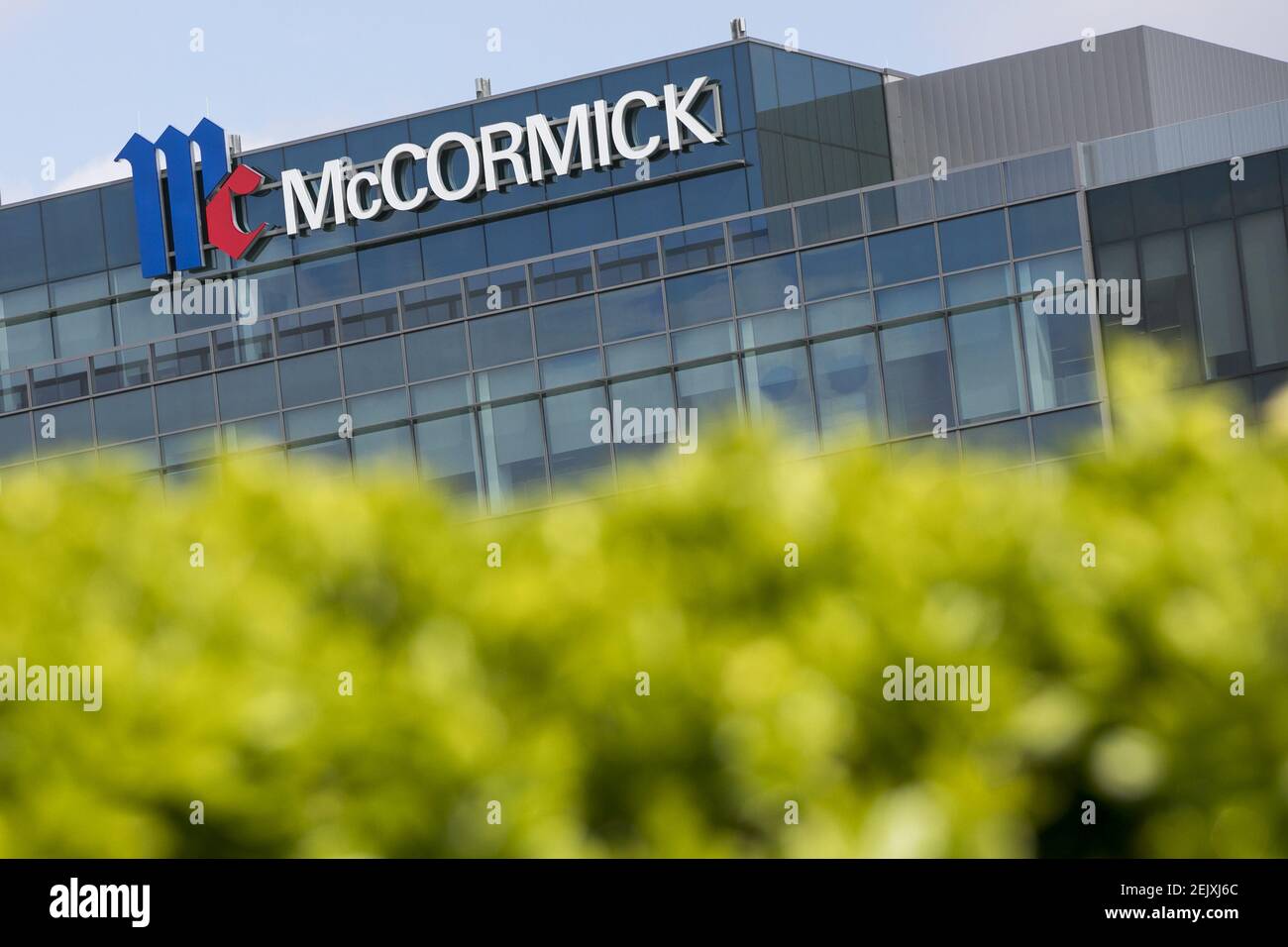 A logo sign outside of the headquarters of McCormick & Company in Hunt ...