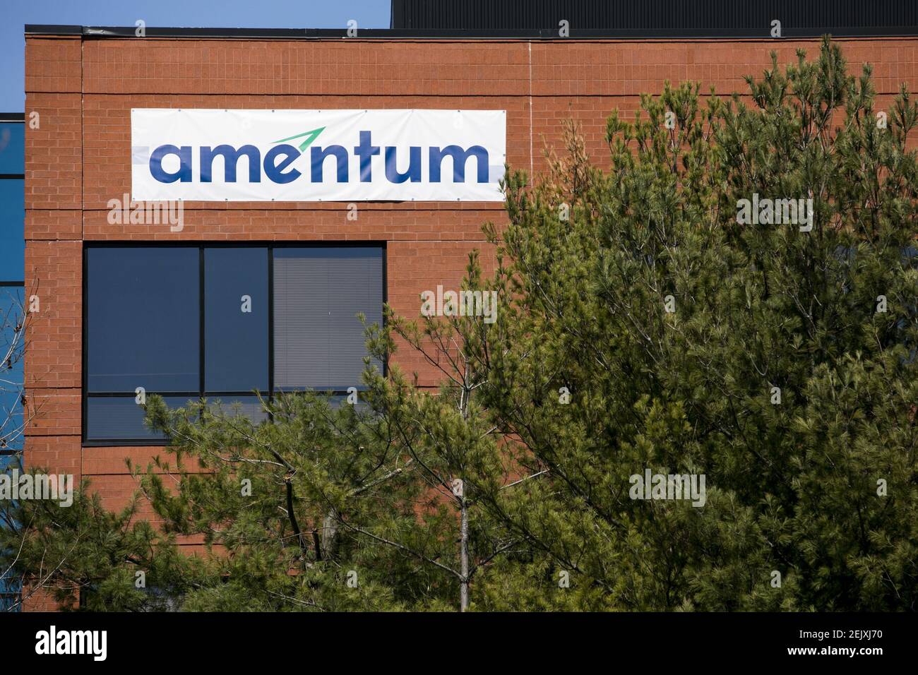 A logo sign outside of a facility occupied by Amentum in Gaithersburg ...