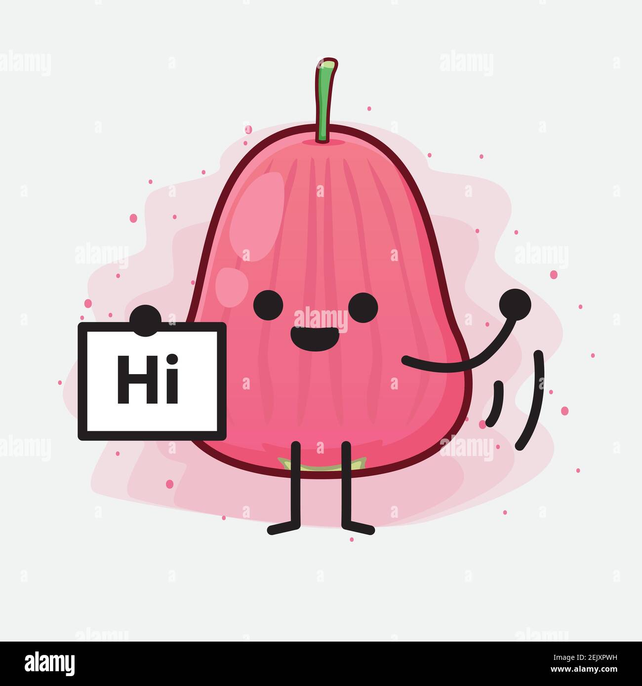 Vector Illustration of Java Apple Fruit Character with cute face ...