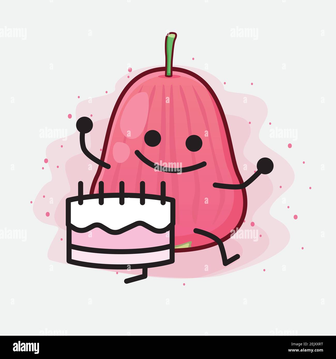 Vector Illustration of Java Apple Fruit Character with cute face ...