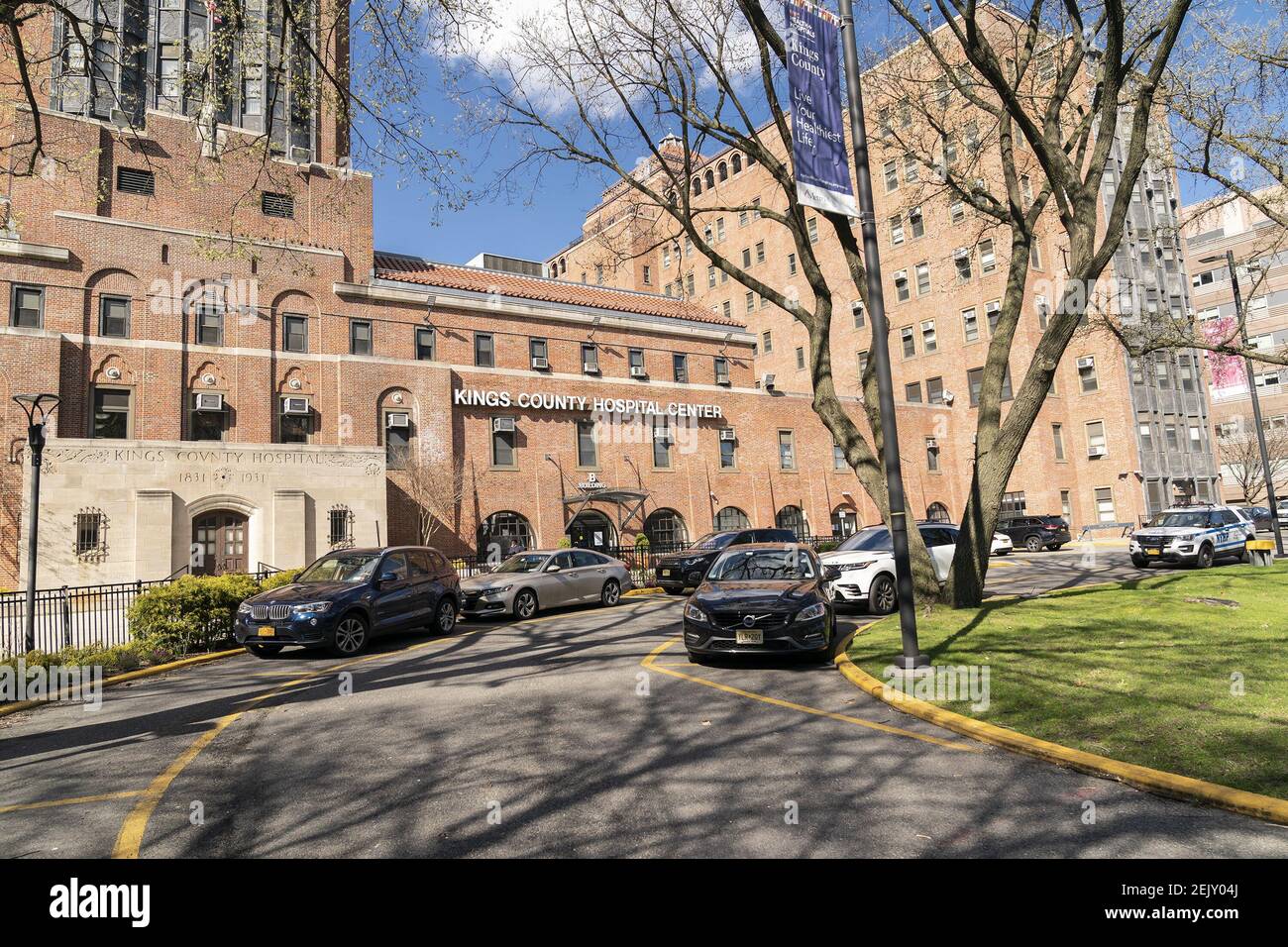 View of Kings County Hospital Center in Brooklyn where patients for ...