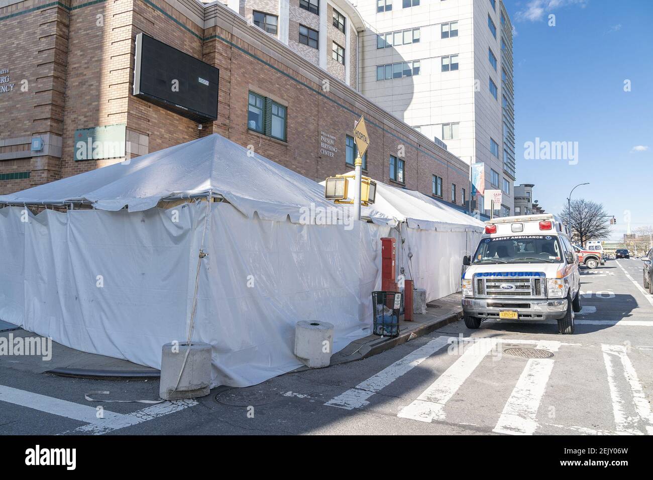 View of emergency center of Maimonides Medical Center in Brooklyn where ...