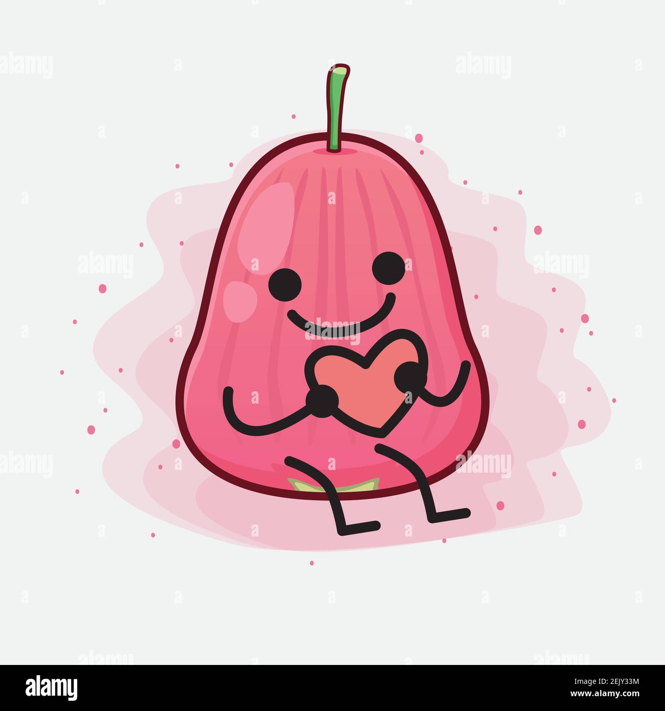 Vector Illustration of Java Apple Fruit Character with cute face ...