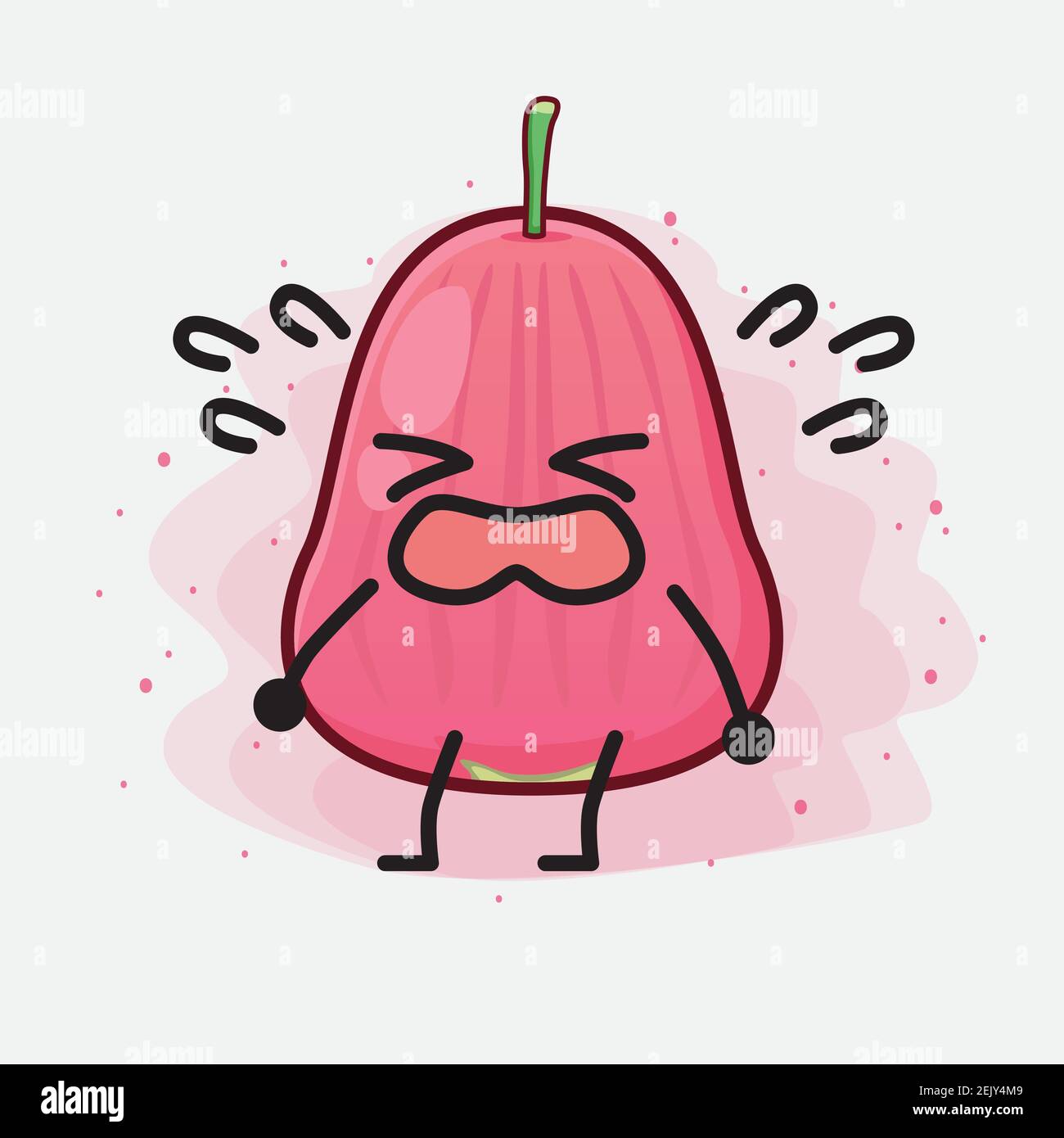 Vector Illustration of Java Apple Fruit Character with cute face ...