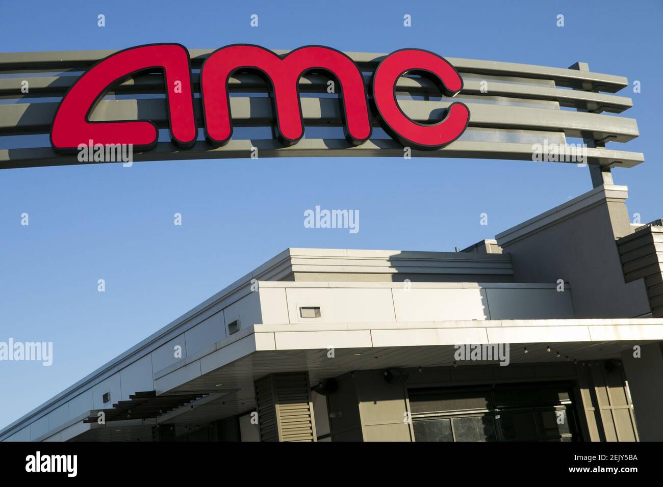A logo sign outside of a AMC Theaters location in Wheaton, Maryland on ...