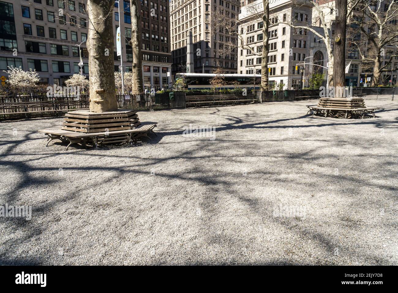 The empty Jemmyâ€™s Dog Run in Madison Square Park in New York on ...