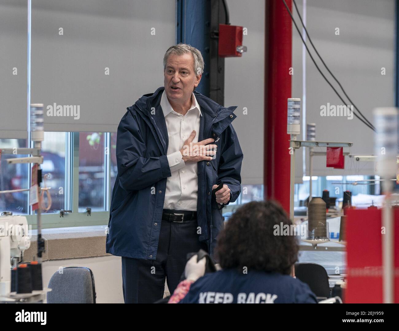 (4/6/2020) Mayor de Blasio visited production line run by Crye ...