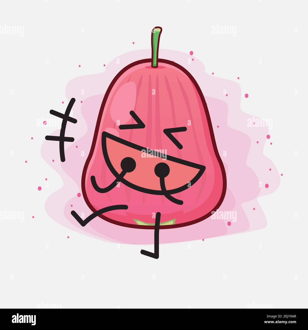 Vector Illustration of Java Apple Fruit Character with cute face ...