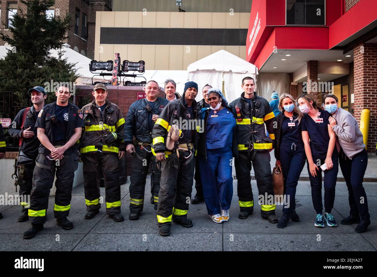 FDNY members from Engines 219, 220, and 240 in Brooklyn and healthcare ...
