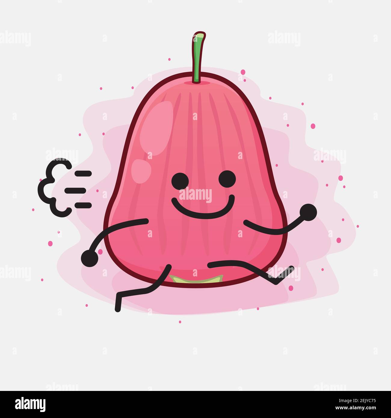 Vector Illustration of Java Apple Fruit Character with cute face ...