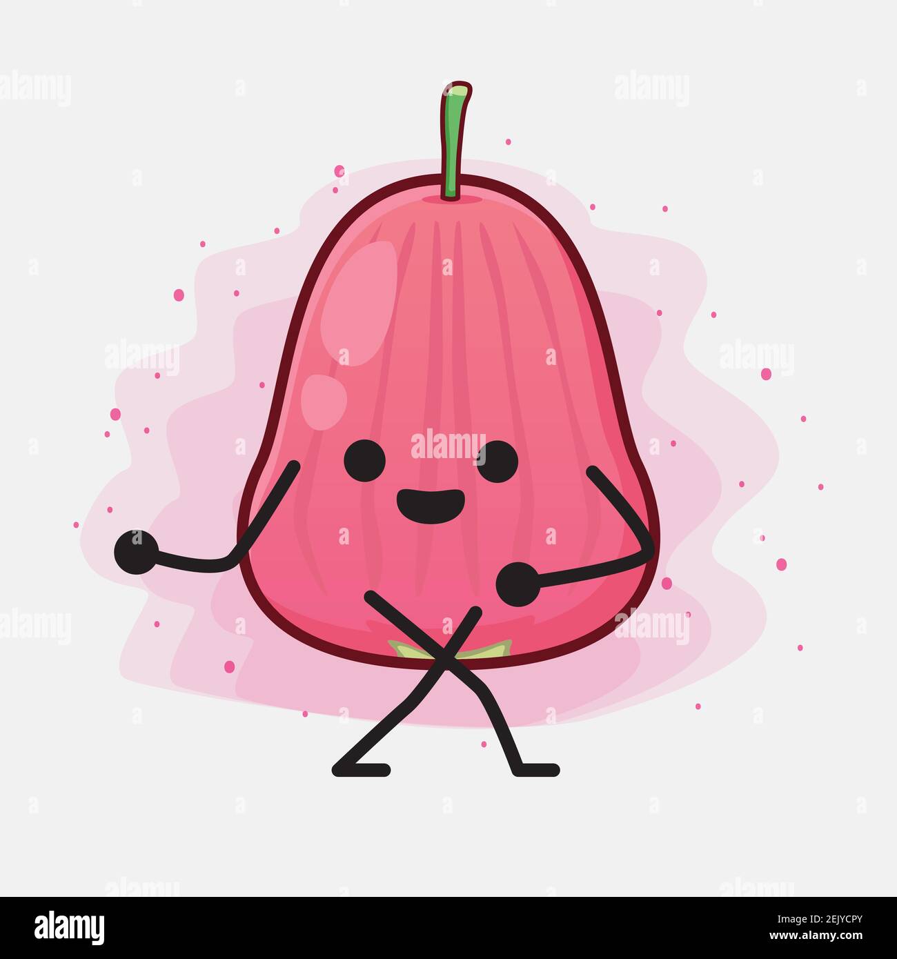 Vector Illustration of Java Apple Fruit Character with cute face ...