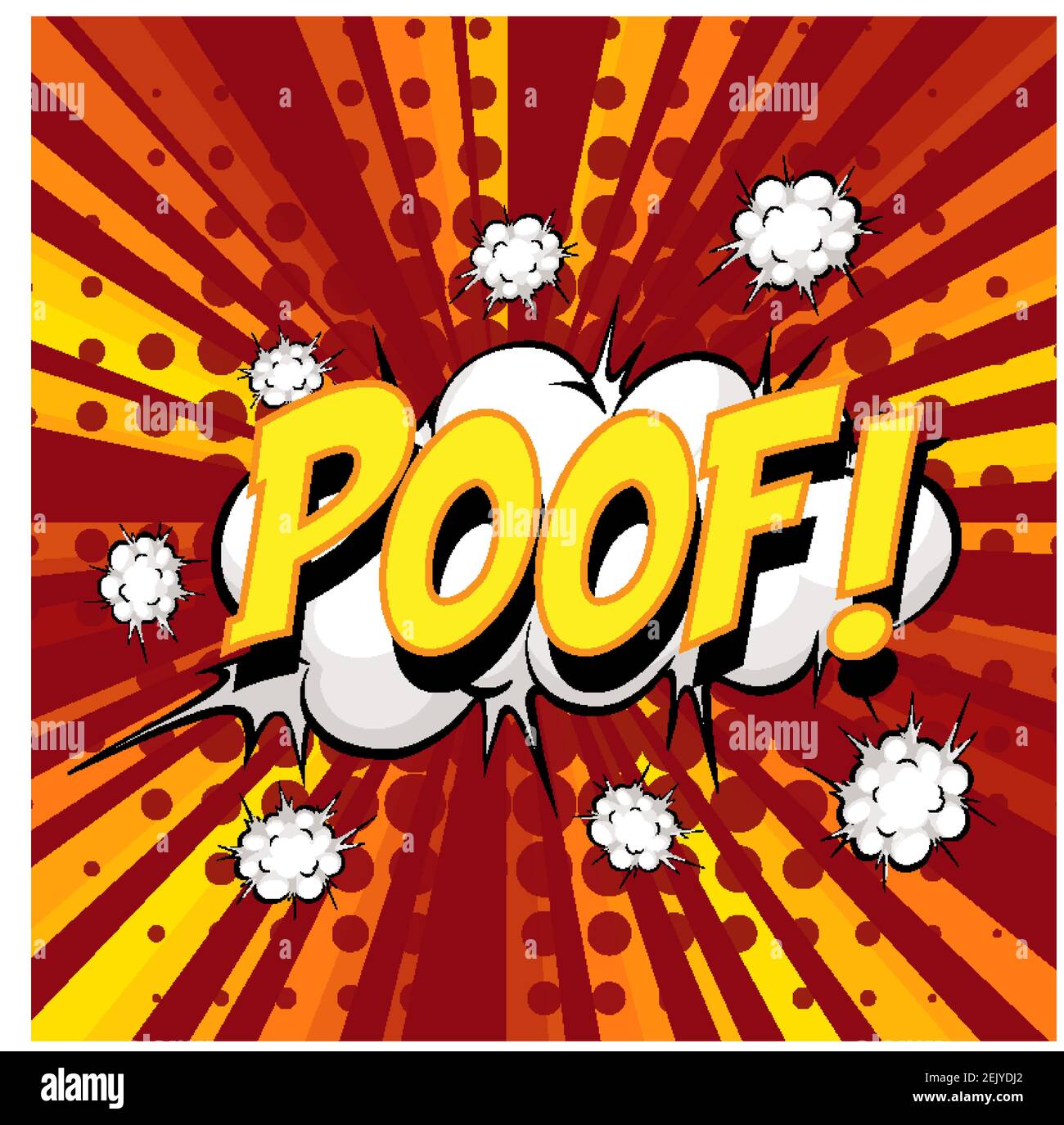POOF wording comic speech bubble on burst illustration Stock Vector ...